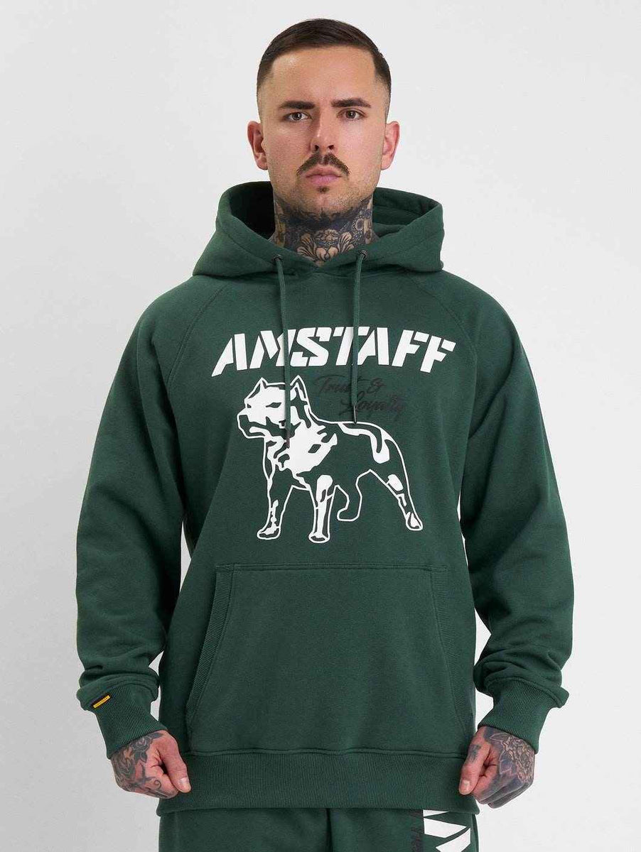 Amstaff Logo 2.0 Hoodie Green. Stylischer Hoodie in Grün. – Amstaff Wear