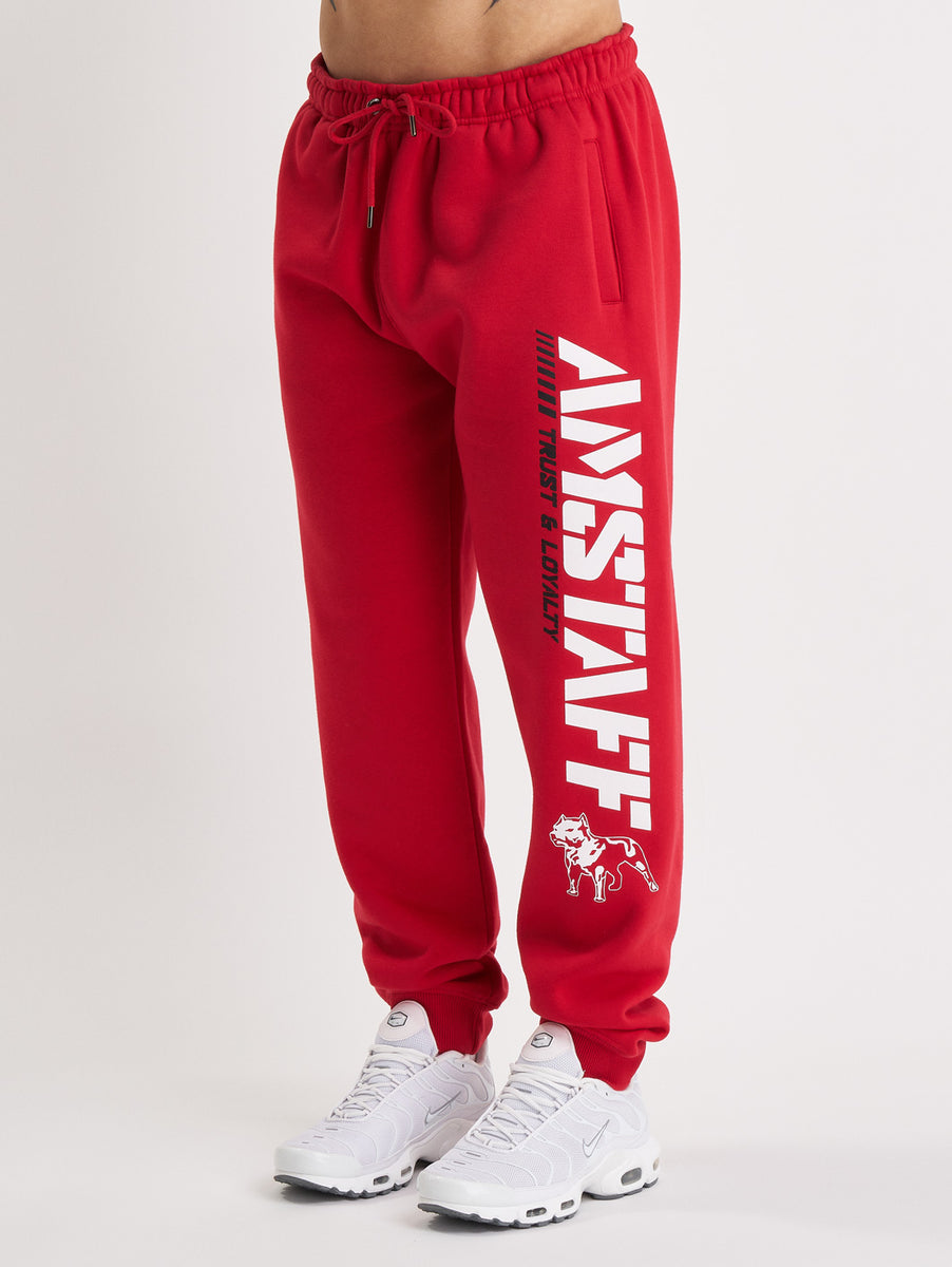 Amstaff Logo 2.0 Sweatpants Red - Bold in Rot und Weiß – Amstaff Wear