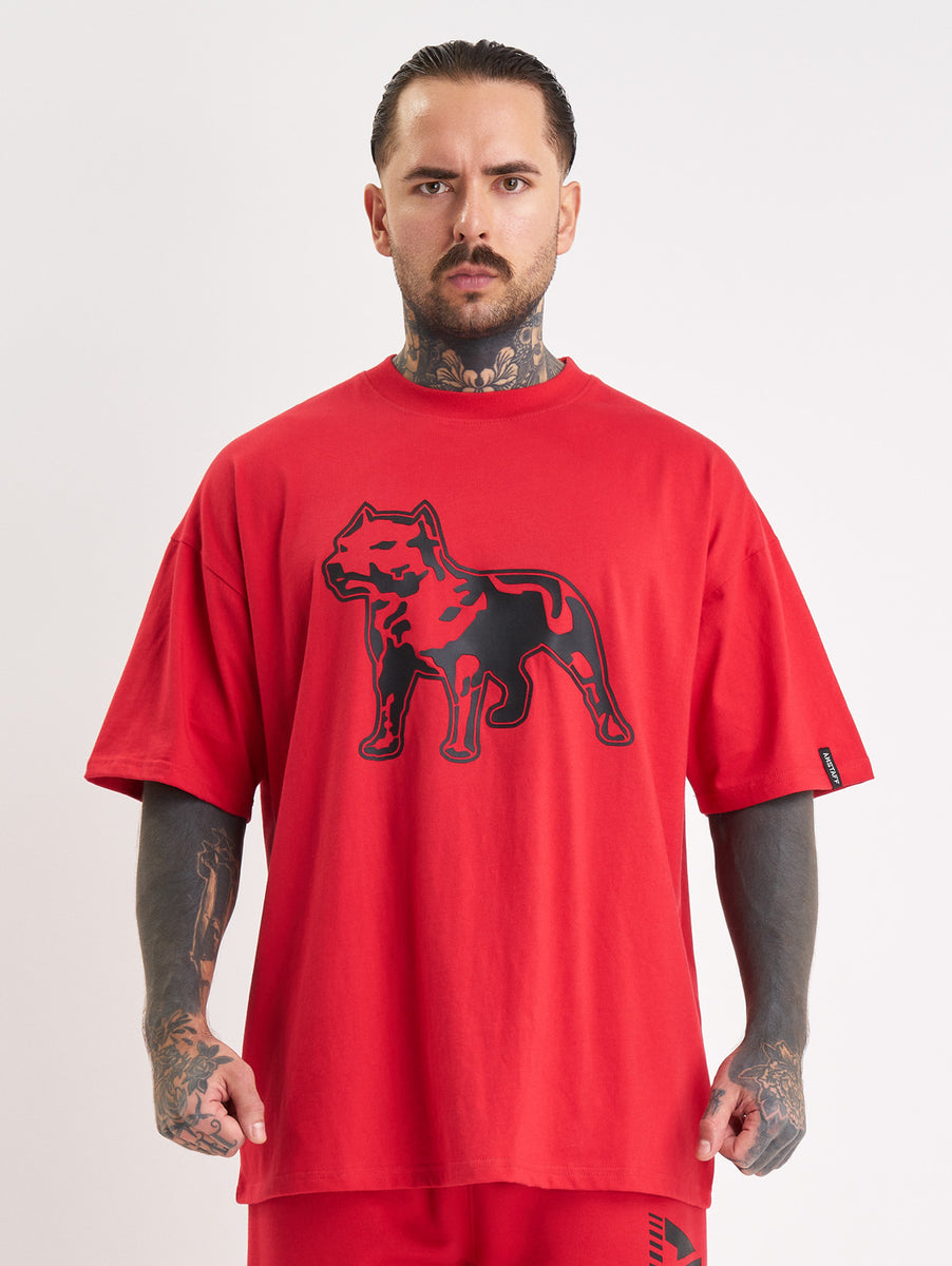 Amstaff Logo 2.0 T-Shirt Red Black - Pure Power in Rot – Amstaff Wear